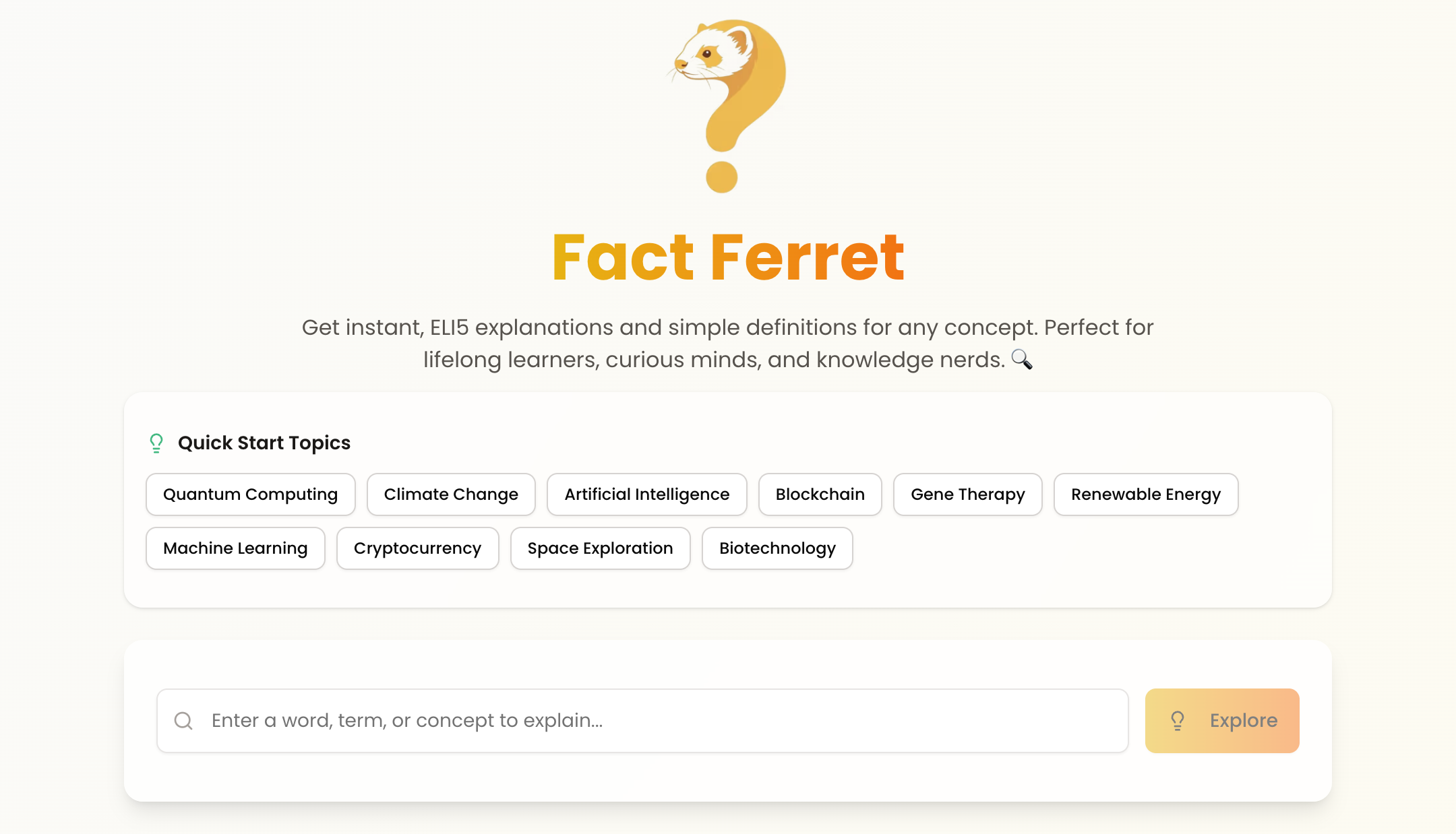Fact Ferret - AI-powered learning for curious minds